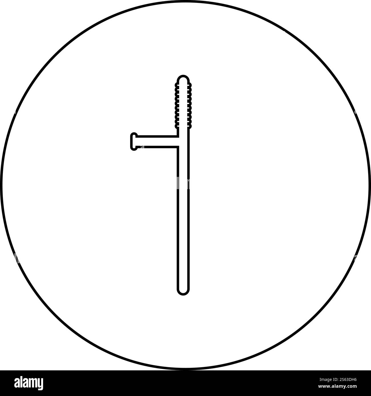 Baton icon in circle round outline black color vector illustration flat ...