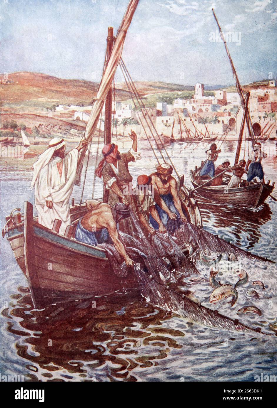 Miraculous catch of fish jesus hi-res stock photography and images - Alamy