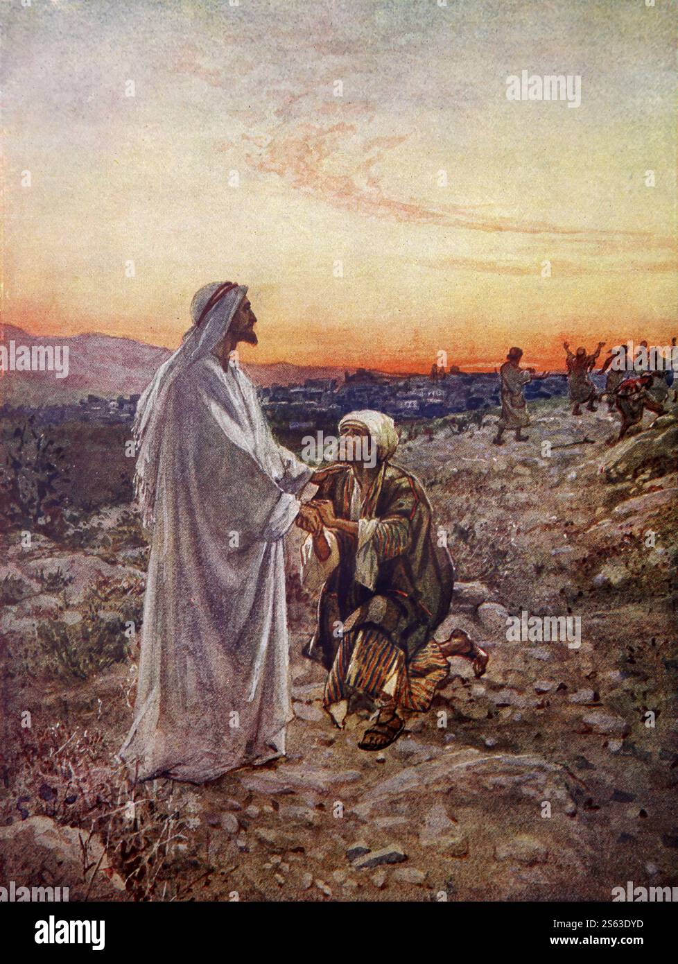 Colour Plate of The Leper who Returned to Jesus Christ to Give thanks after he was Healed when ...