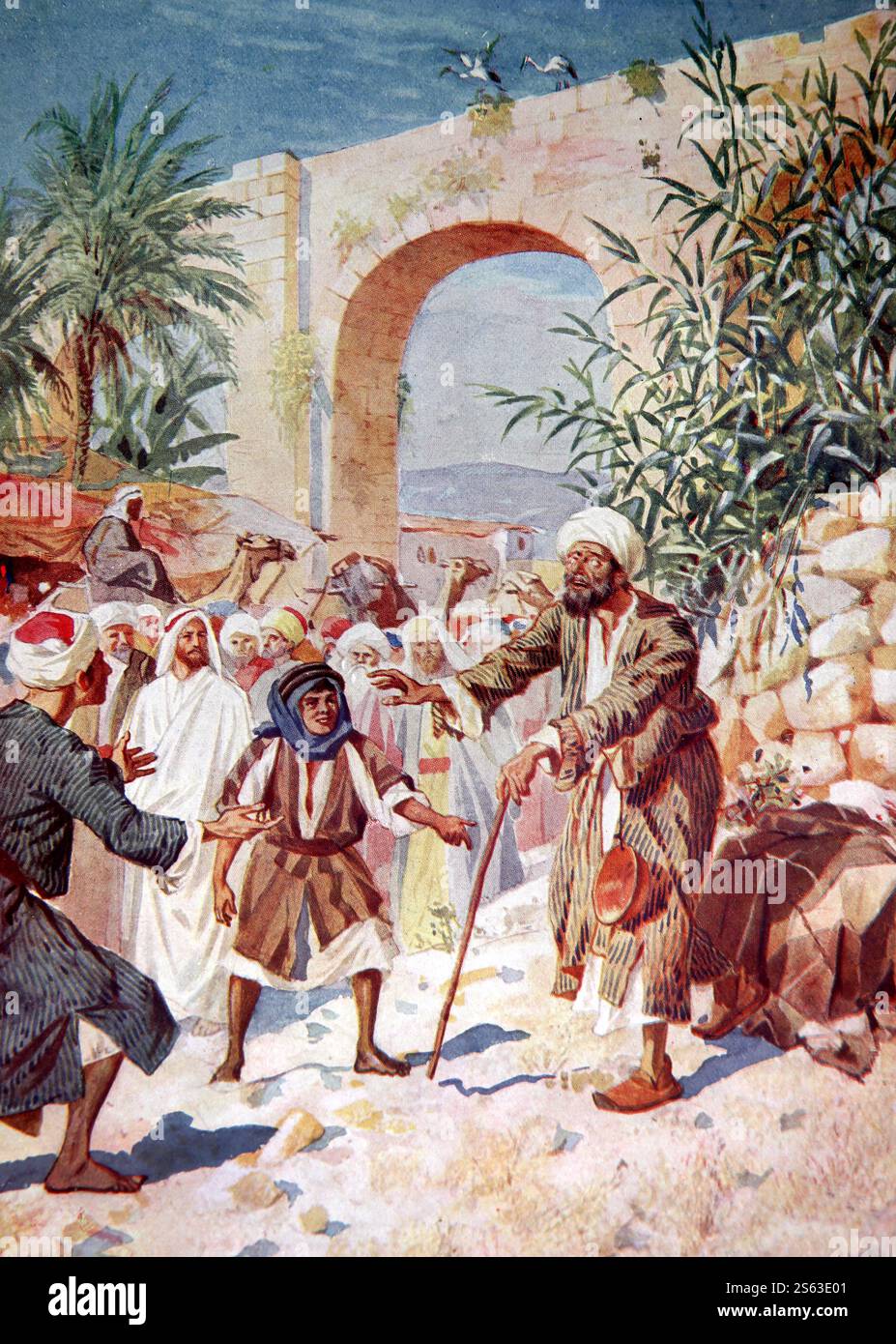 Colour Plate of The Blind Begger Bartimaeus Calling for Jesus Christ to ...