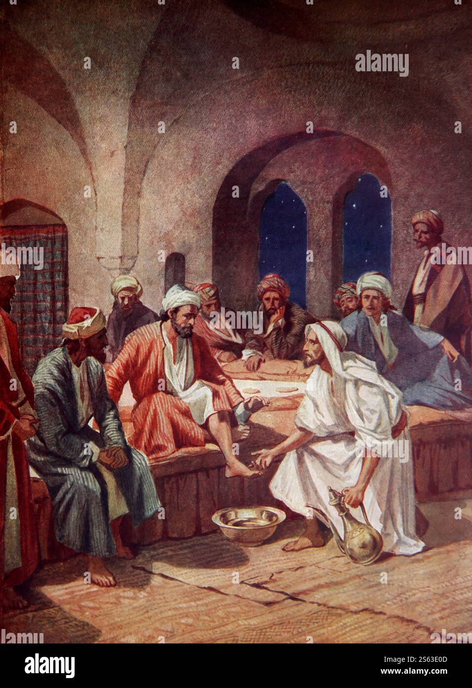 Colour Plate of Jesus Christ Washing Apostle Simon Peter's Feet (John ...