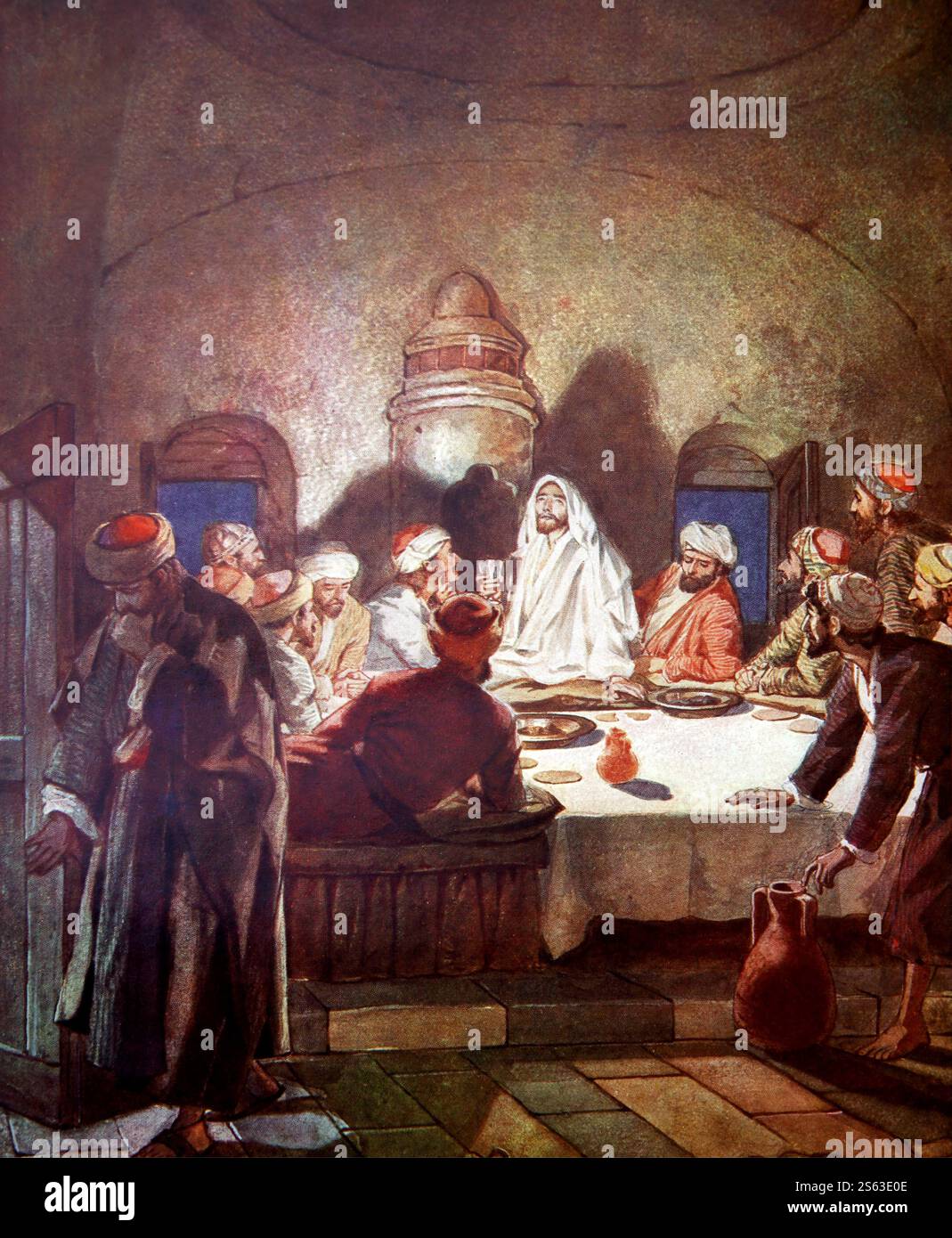 Colour Plate of The Last Supper and Judas Iscariot leaving (Gospel)from ...