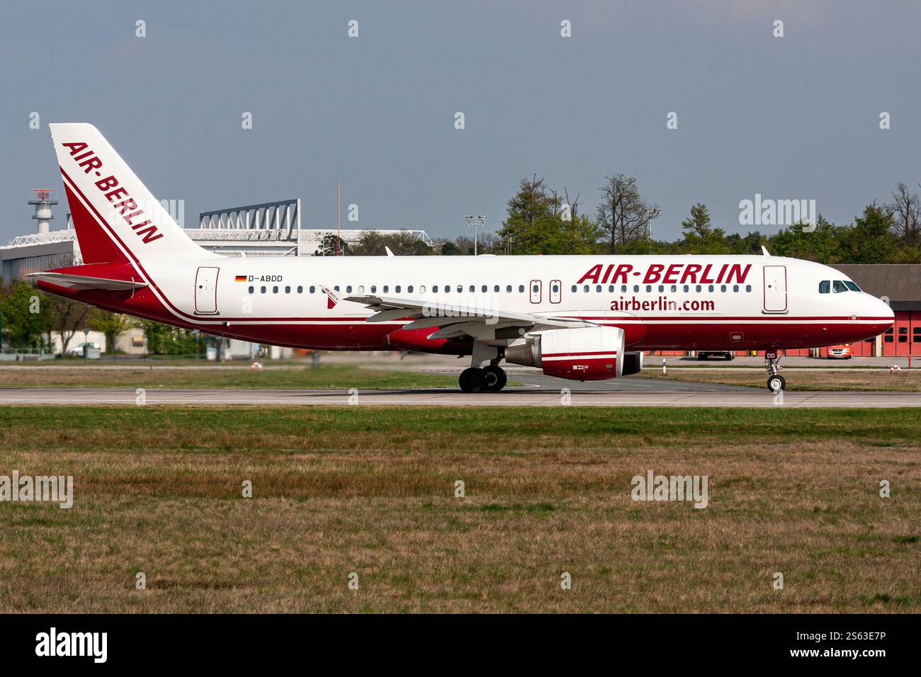 German Air Berlin Airbus A320-200 with registration D-ABDD on take off ...
