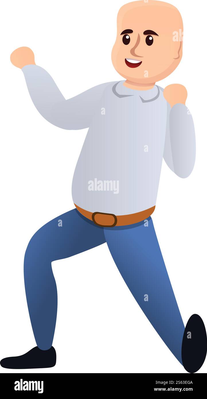 Bald man dancing icon. Cartoon of bald man dancing vector icon for web ...