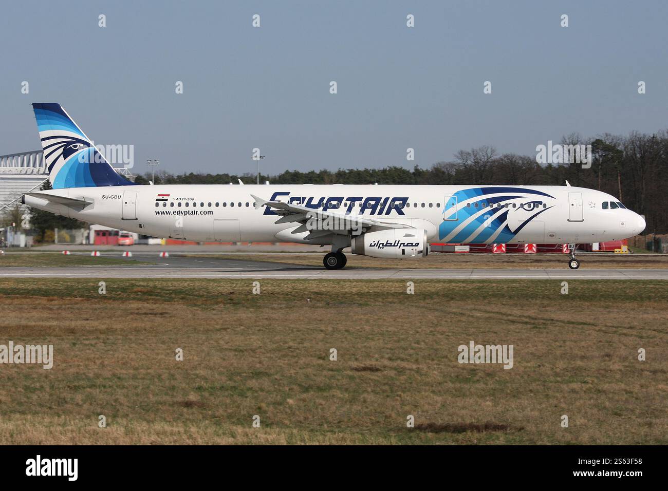 EgyptAir Airbus A321-200 with registration SU-GBU on take off roll on ...