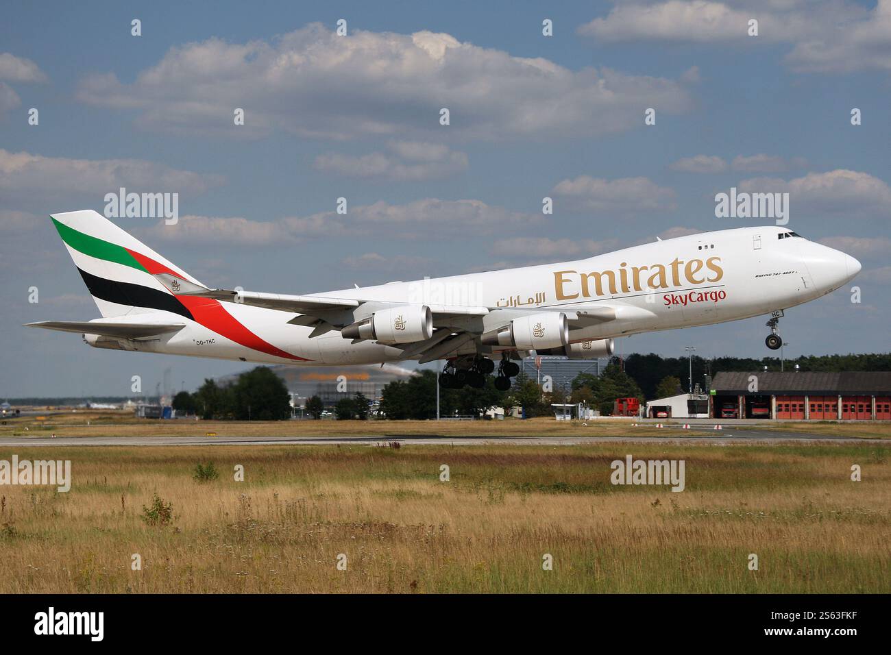 Emirates SkyCargo Boeing 747-400F with registration OO-THC just ...
