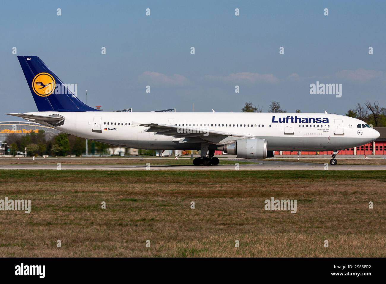 German Lufthansa Airbus A300-600 with registration D-AIAU on take off ...