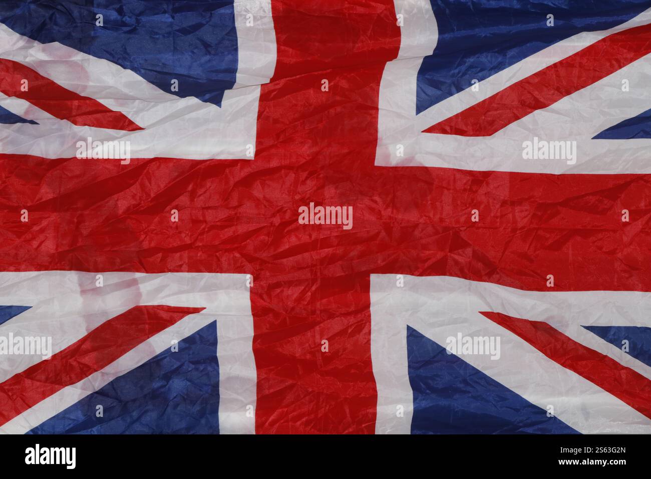 Wavy, Crumpled Union Jack Flag hanging Stock Photo - Alamy