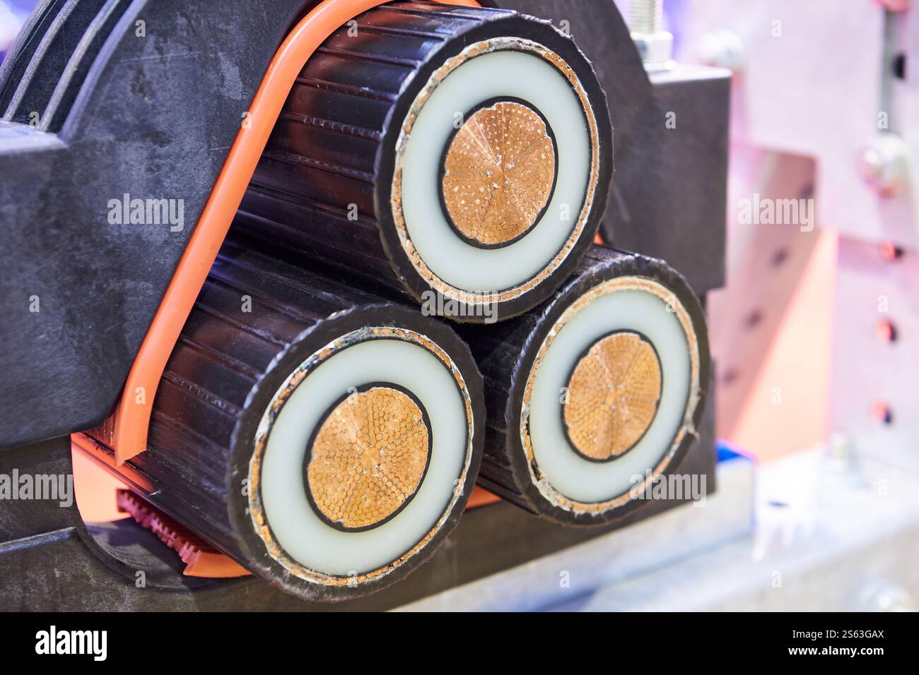 Power copper high voltage cables for the electrical industry Stock ...