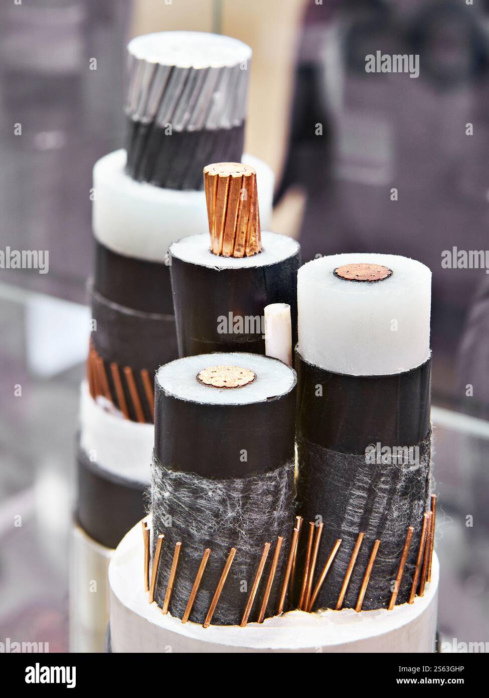 Power copper high voltage cables for the electrical industry Stock ...