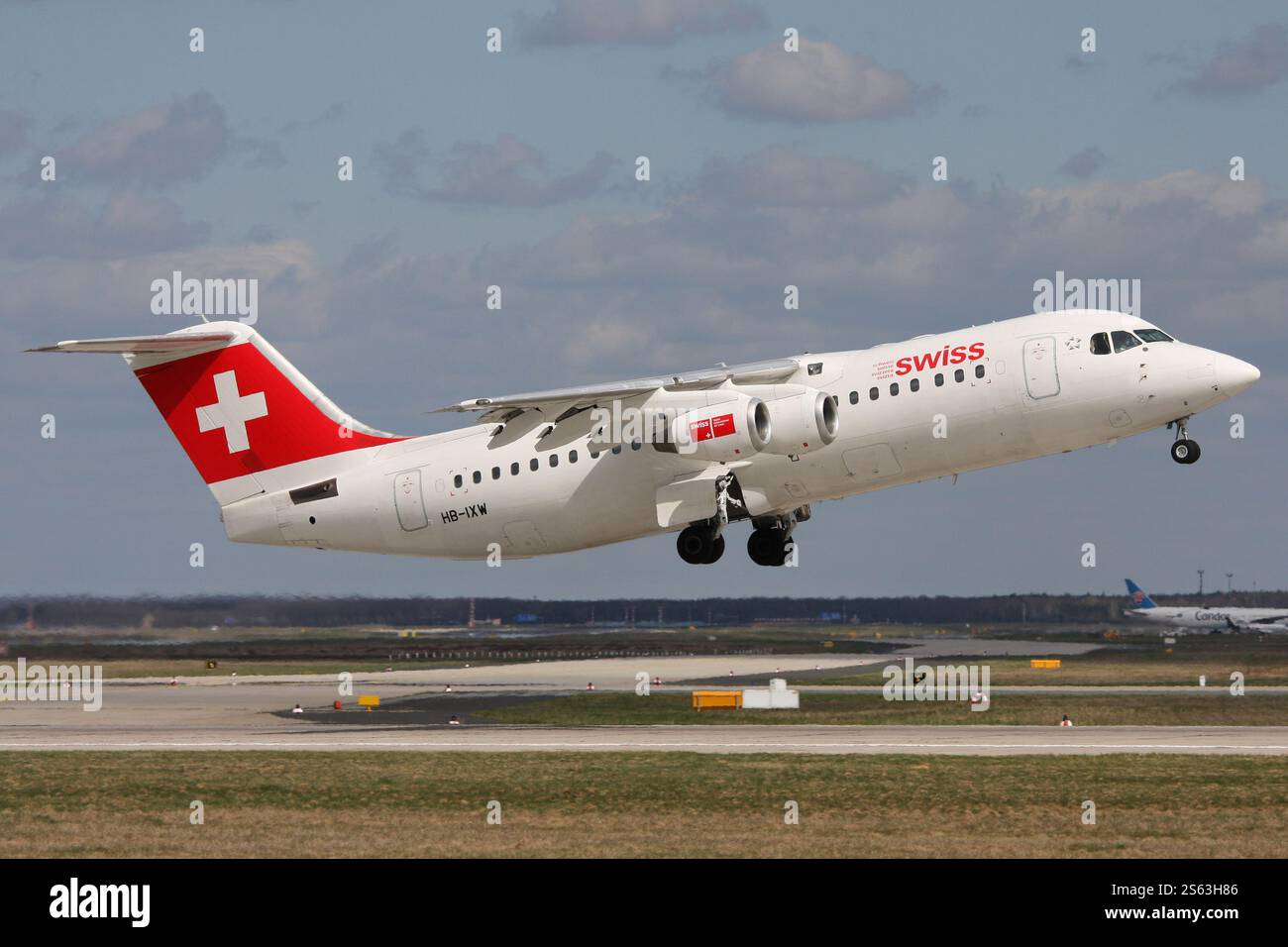 Swiss British Aerospace Avro RJ100 with registration HB-IXW just ...