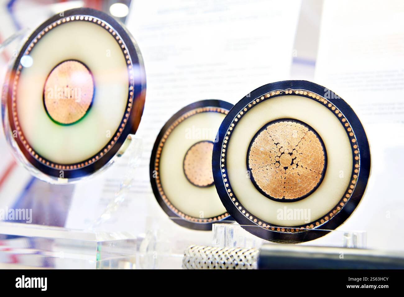 Power copper high voltage cables cross section for the electrical ...