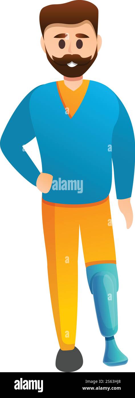 Man prosthesis leg icon. Cartoon of man prosthesis leg vector icon for ...