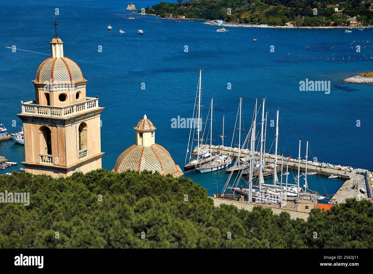 The Scenic Mediterranean Port of Porto Venere with Church Towers and ...