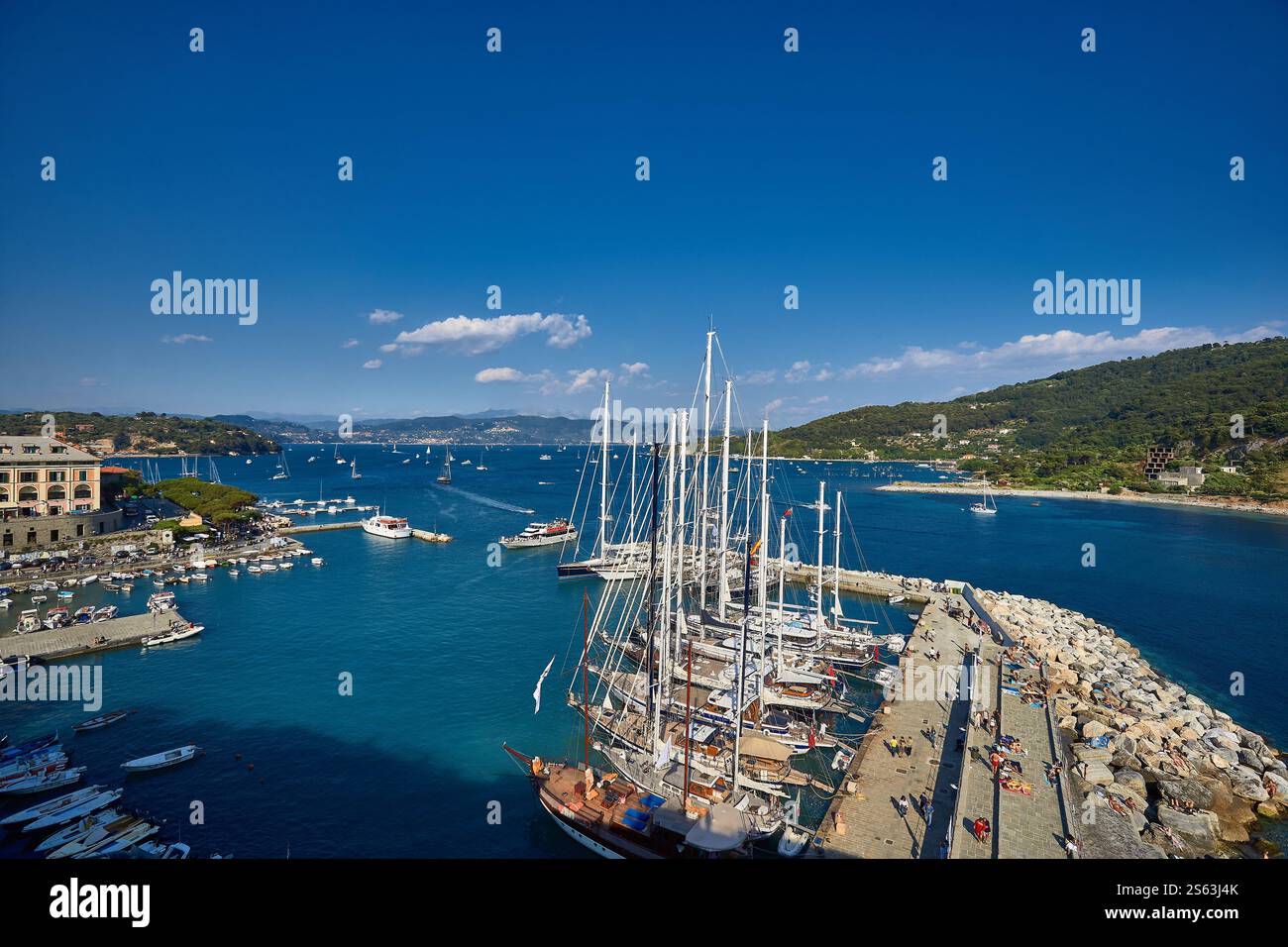 The Scenic Coastal Harbour of Porto Venere, Italy with Sailing Yachts ...