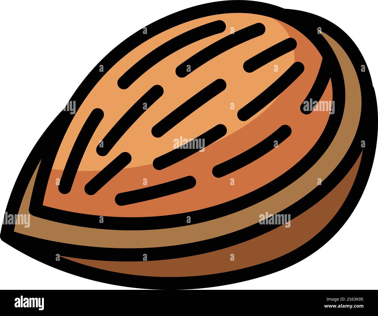 Half almond icon. Outline half almond vector icon for web design ...
