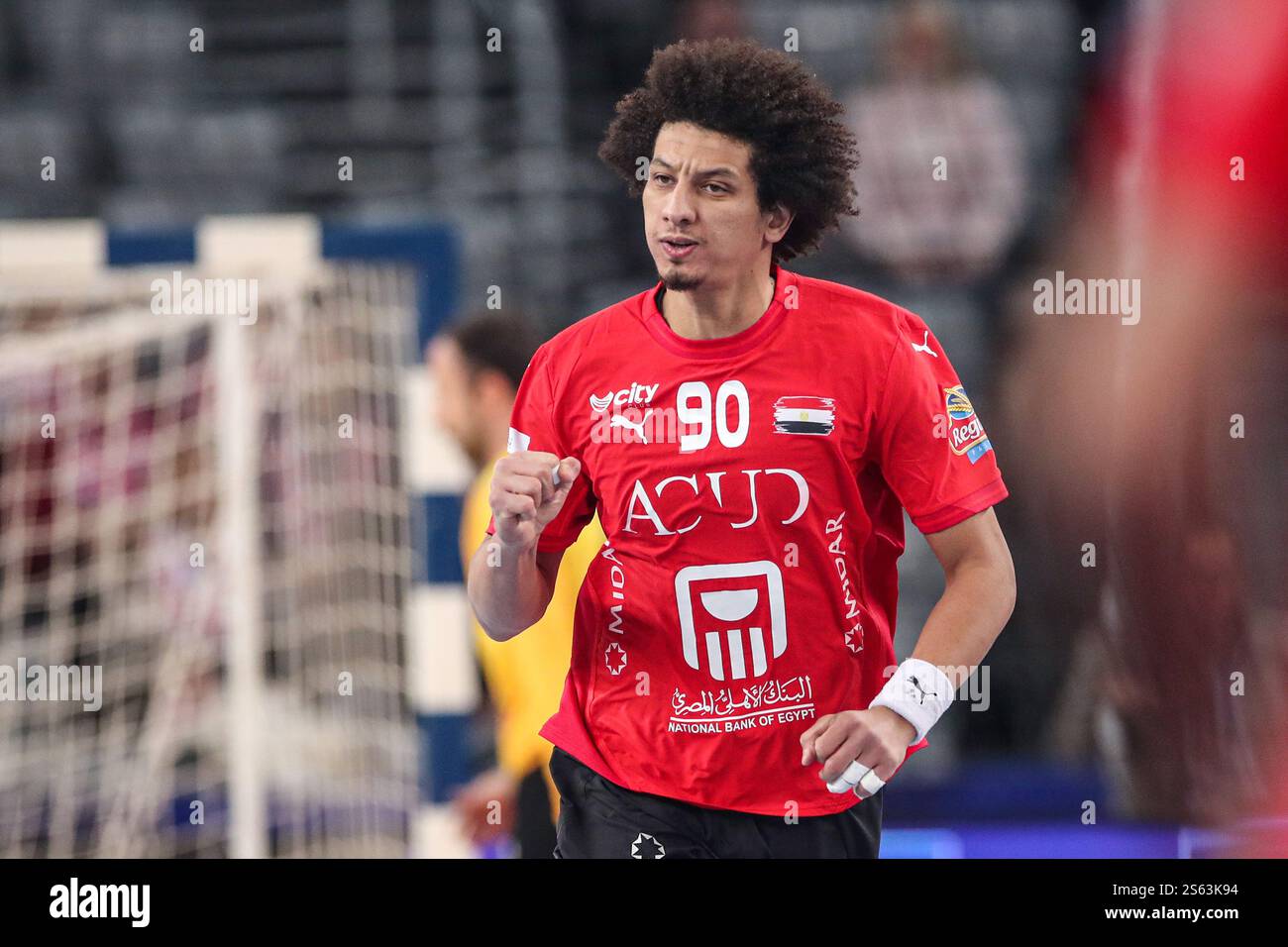 Zagreb, Croatia. 15th Jan, 2025. ZAGREB, CROATIA - JANUARY 15: Ali Zein of Egypt celebrate after ...