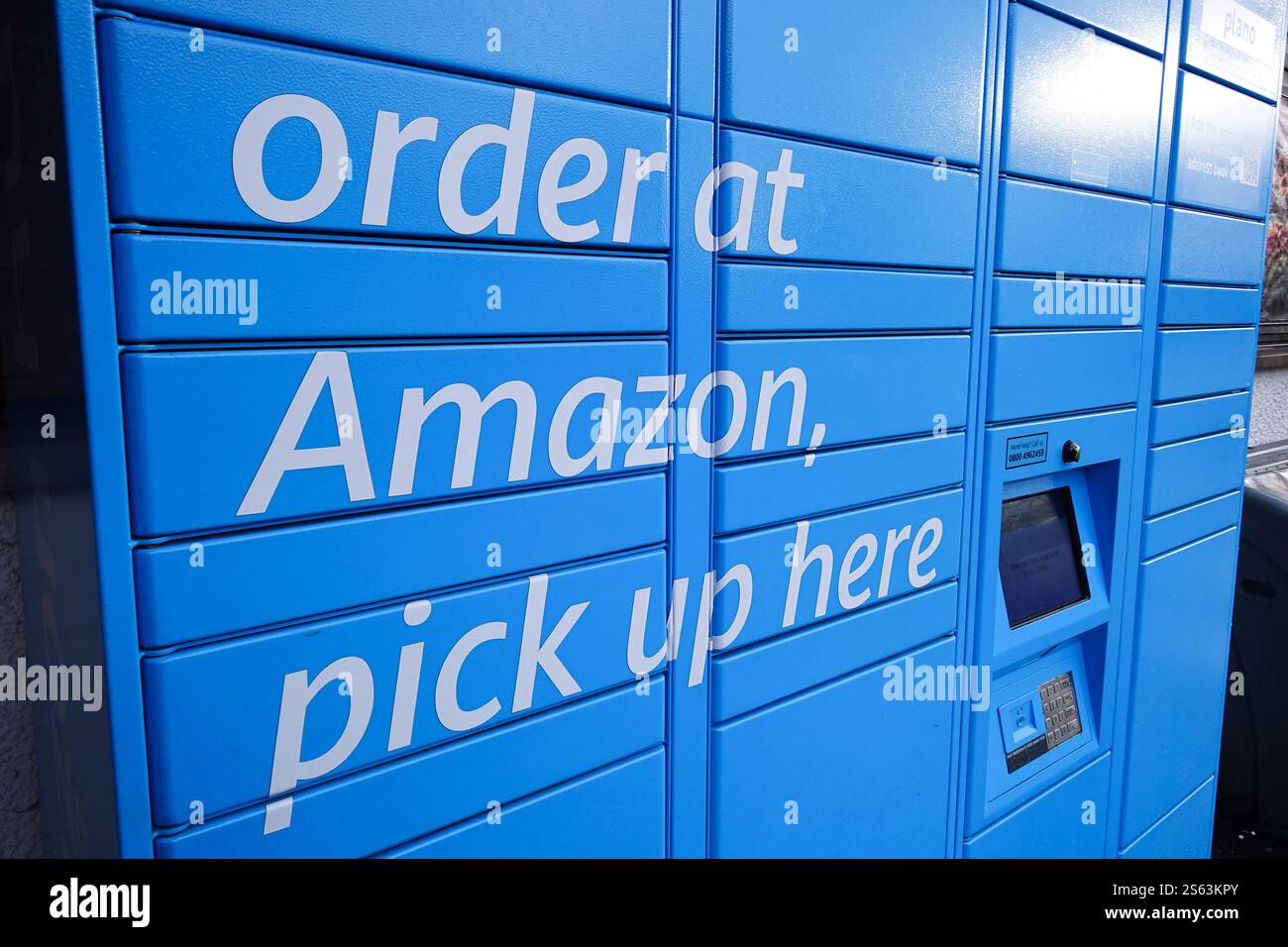 Amazon self service parcel pick up collection point Stock Photo - Alamy
