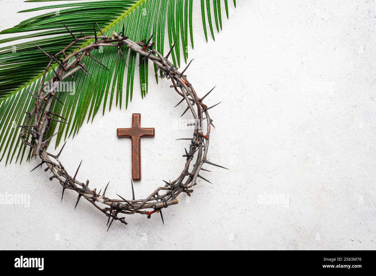 Palm Sunday, Holy Week or Easter concept template. Crown of thorns ...