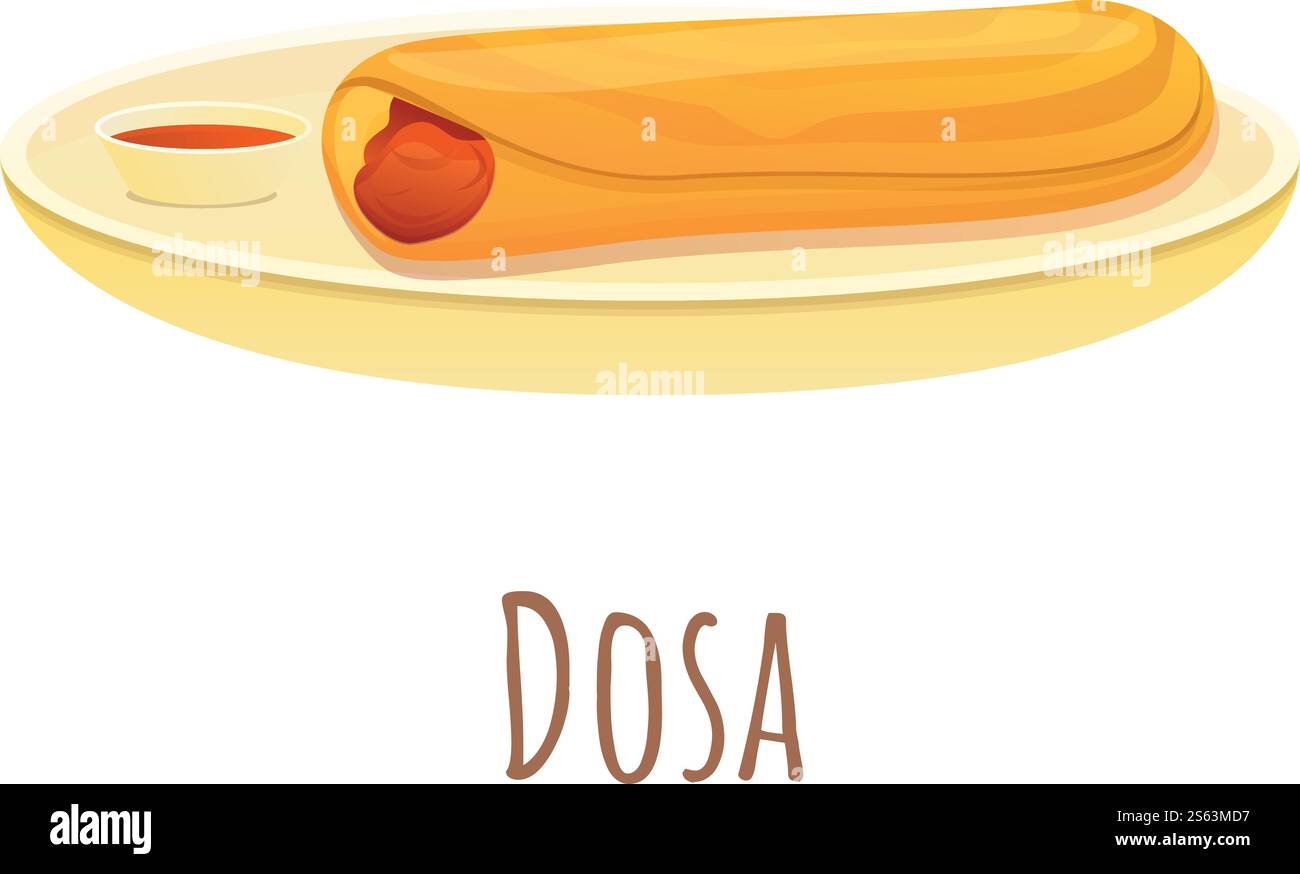 Dosa food icon. Cartoon of dosa food vector icon for web design ...