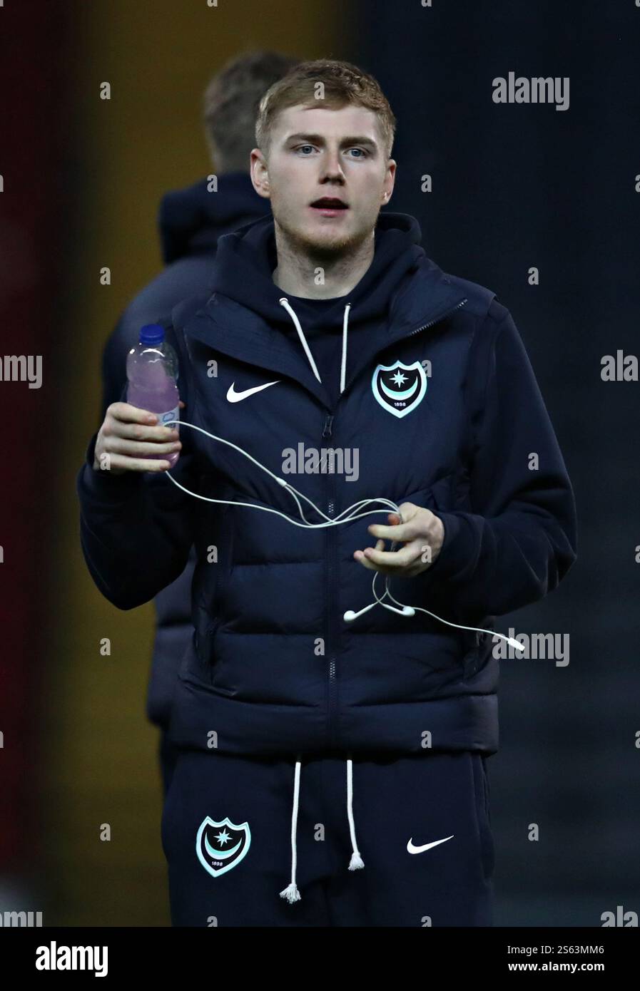 Blackburn, UK. 15th Jan, 2025. Zak Swanson of Portsmouth before the Sky ...