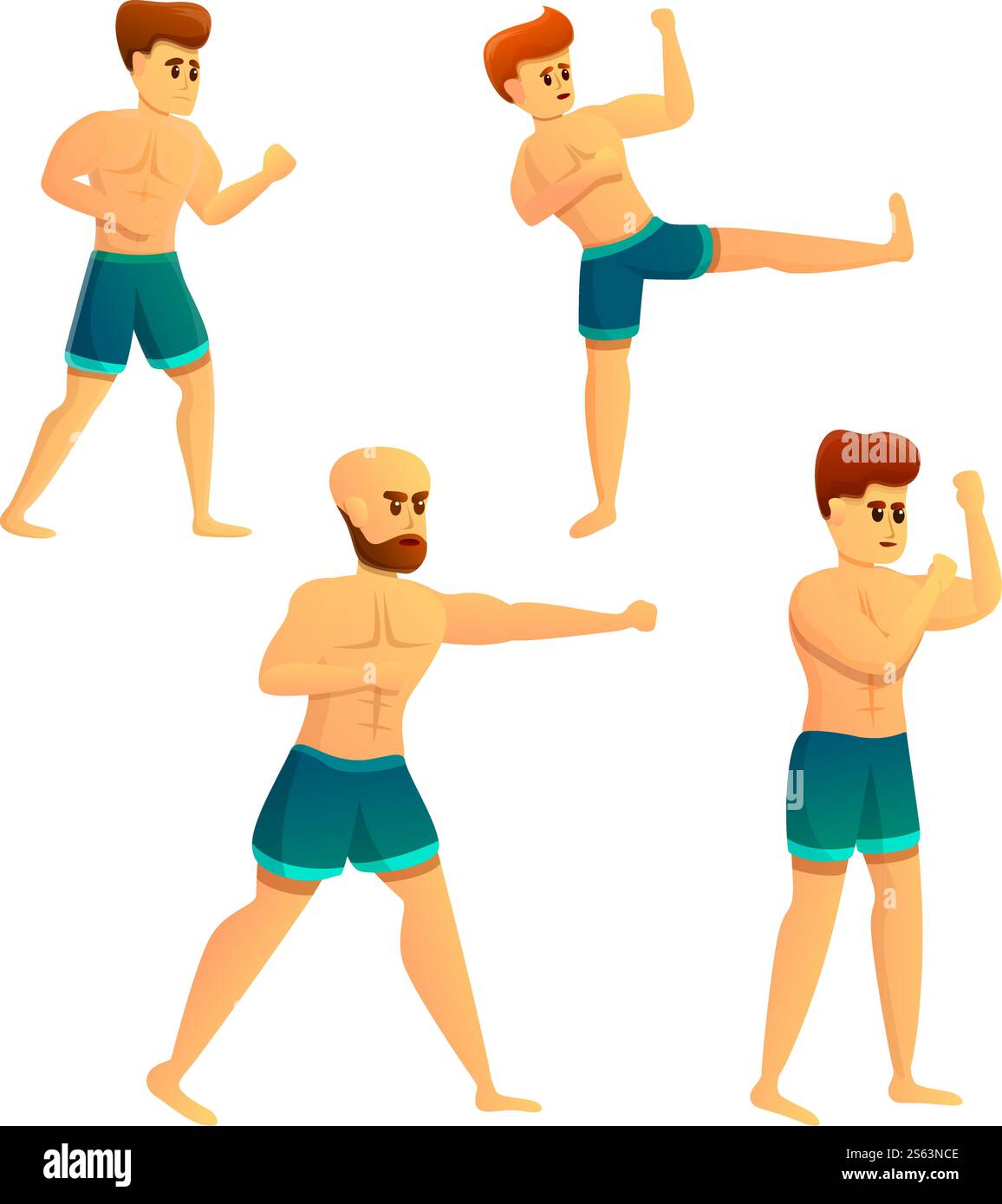 Mixed martial arts icons set. Cartoon set of mixed martial arts vector ...