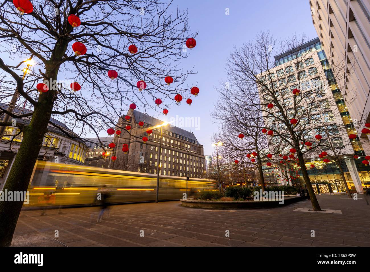 Image of St Peter's Square decorated with red lanterns for the Lunar ...