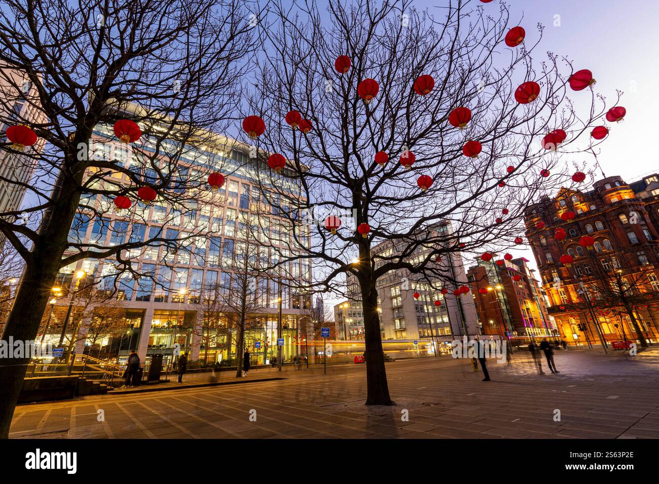 Image of St Peter's Square decorated with red lanterns for the Lunar ...