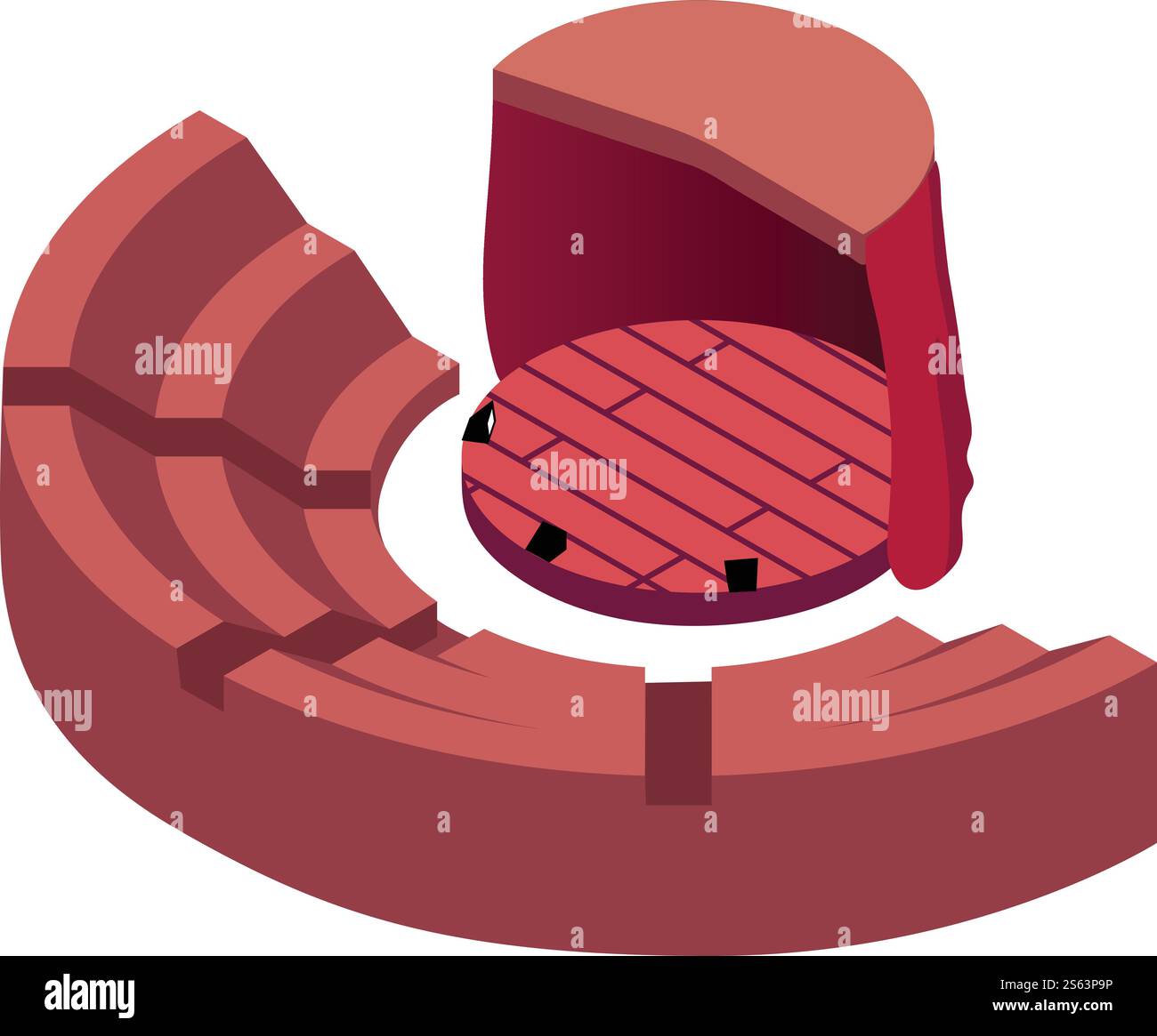 Outdoor concert scene icon. Isometric of outdoor concert scene vector ...