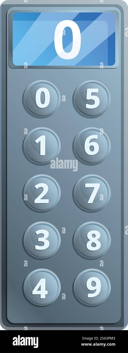 Elevator button panel icon. Cartoon of elevator button panel vector ...