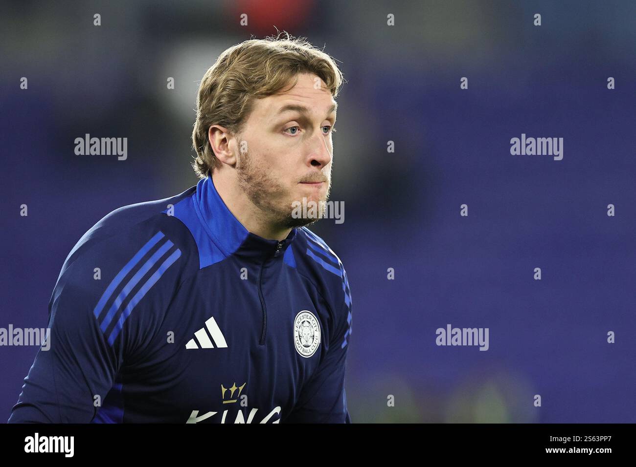 Leicester, UK. 15th Jan, 2025. Daniel Iversen of Leicester City warms ...