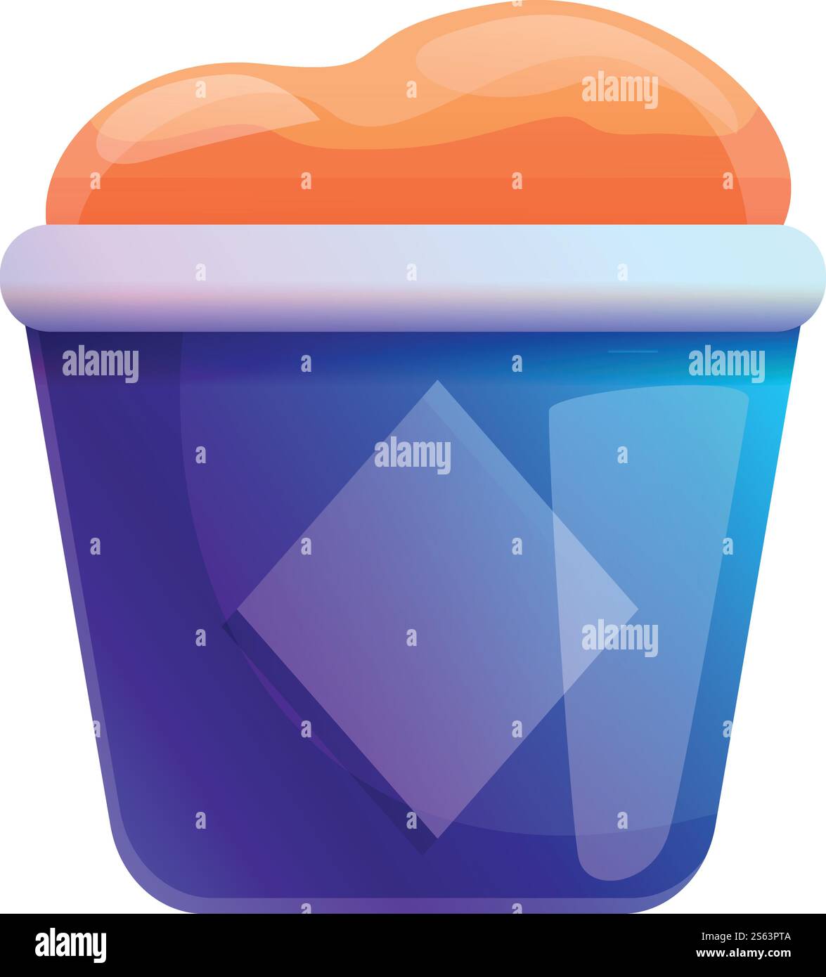 Ice cream bucket icon. Cartoon of ice cream bucket vector icon for web ...
