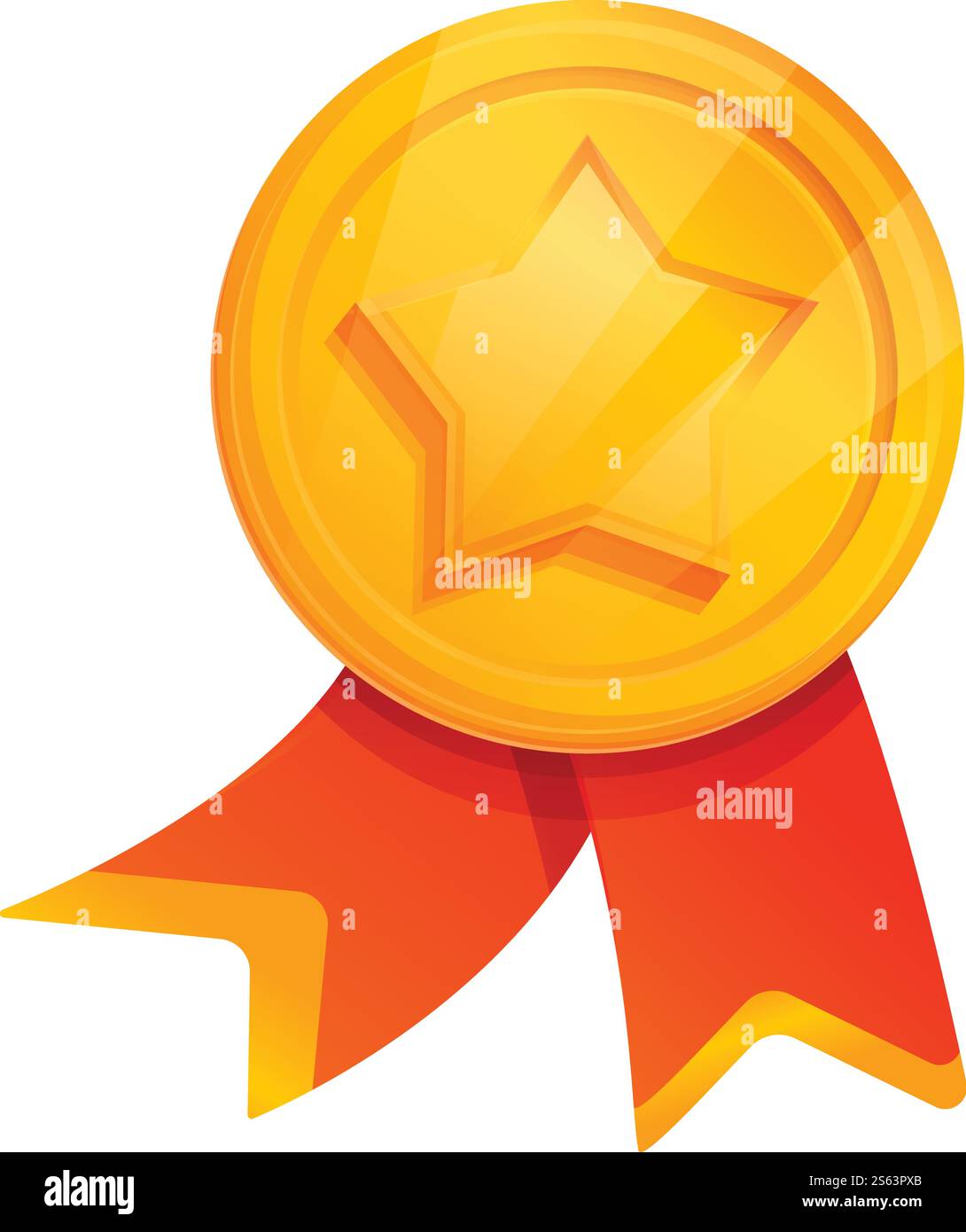 Reward gold medal icon. Cartoon of reward gold medal vector icon for ...