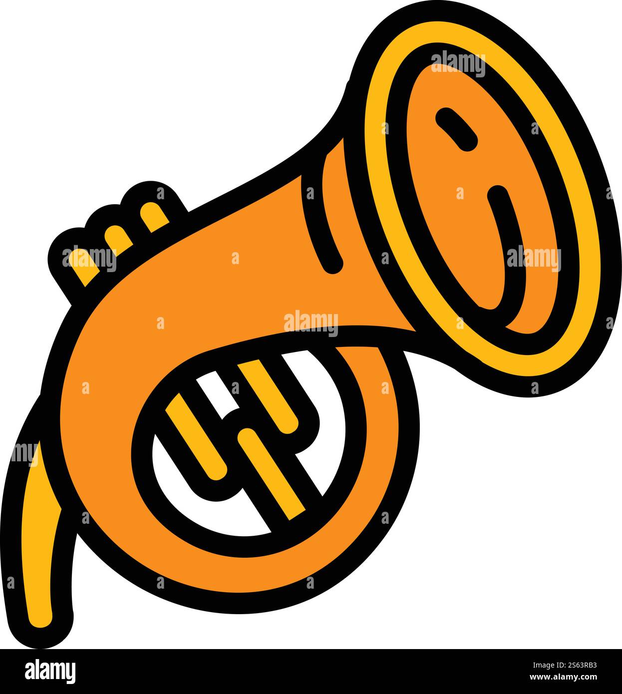 Trumpet icon. Outline trumpet vector icon for web design isolated on ...