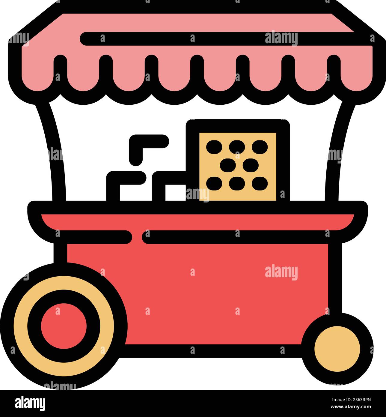 Popcorn cart icon. Outline popcorn cart vector icon for web design ...