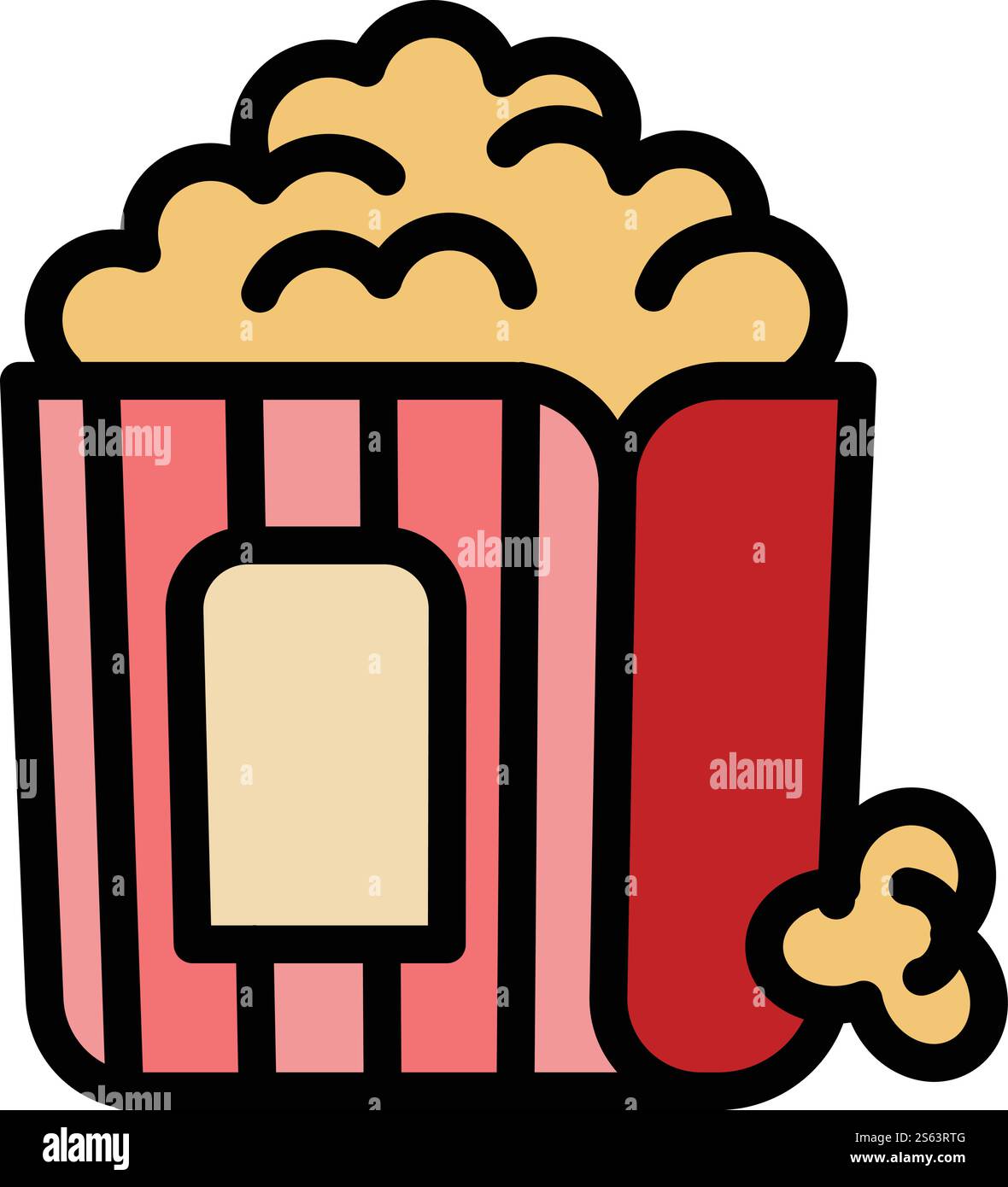 Popcorn bag icon. Outline popcorn bag vector icon for web design ...