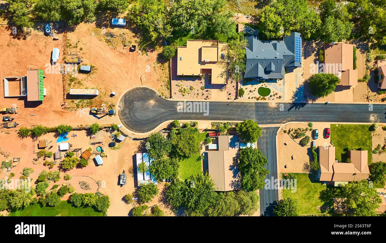Aerial Suburban Growth and Solar Energy in Springdale Utah Stock Photo ...