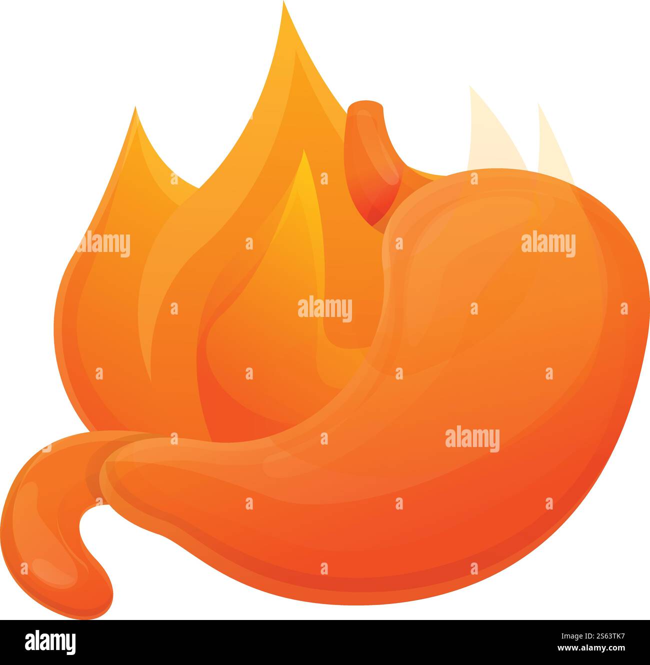 Stomach fire icon. Cartoon of stomach fire vector icon for web design ...