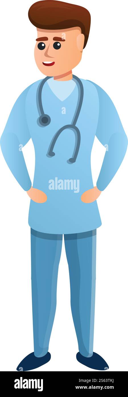 Young doctor icon. Cartoon of young doctor vector icon for web design ...