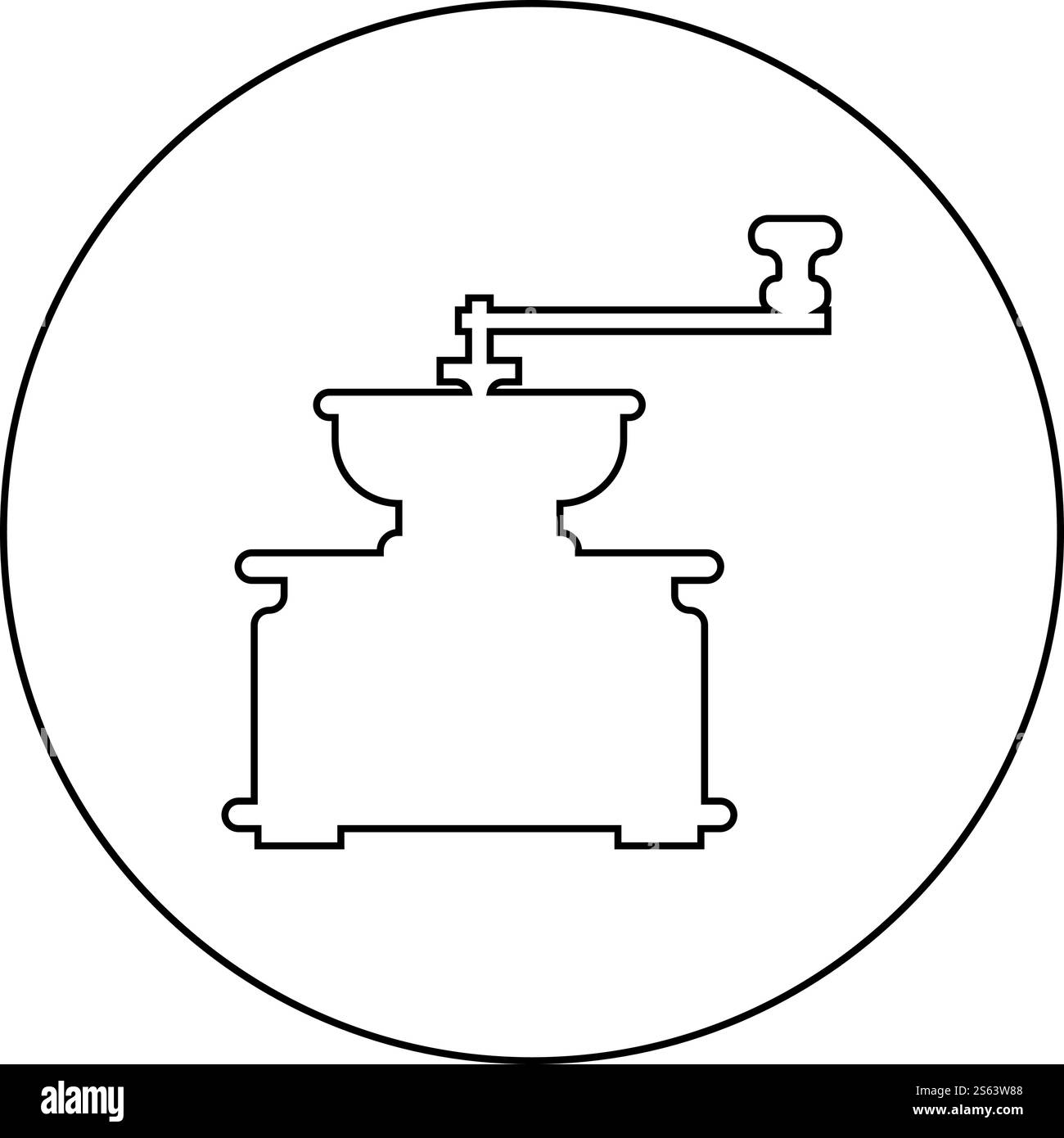 Coffee grinder Mill manual manufacture classic vintage style icon in ...
