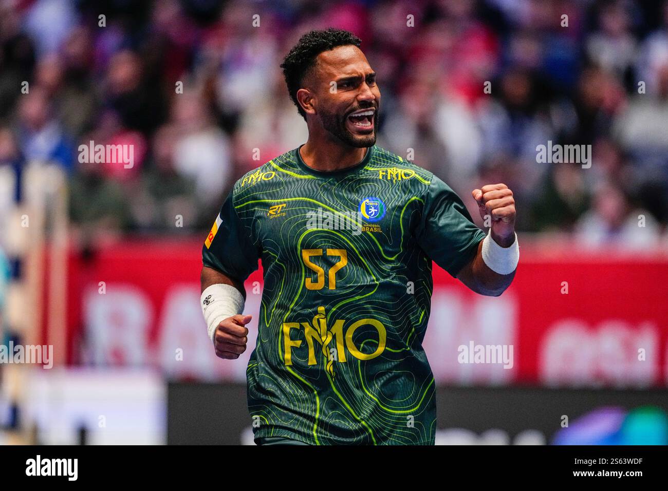 Fornebu 20250115. Brazil's Vinicios Angelo Lima De Carvalho during the World Championship match ...