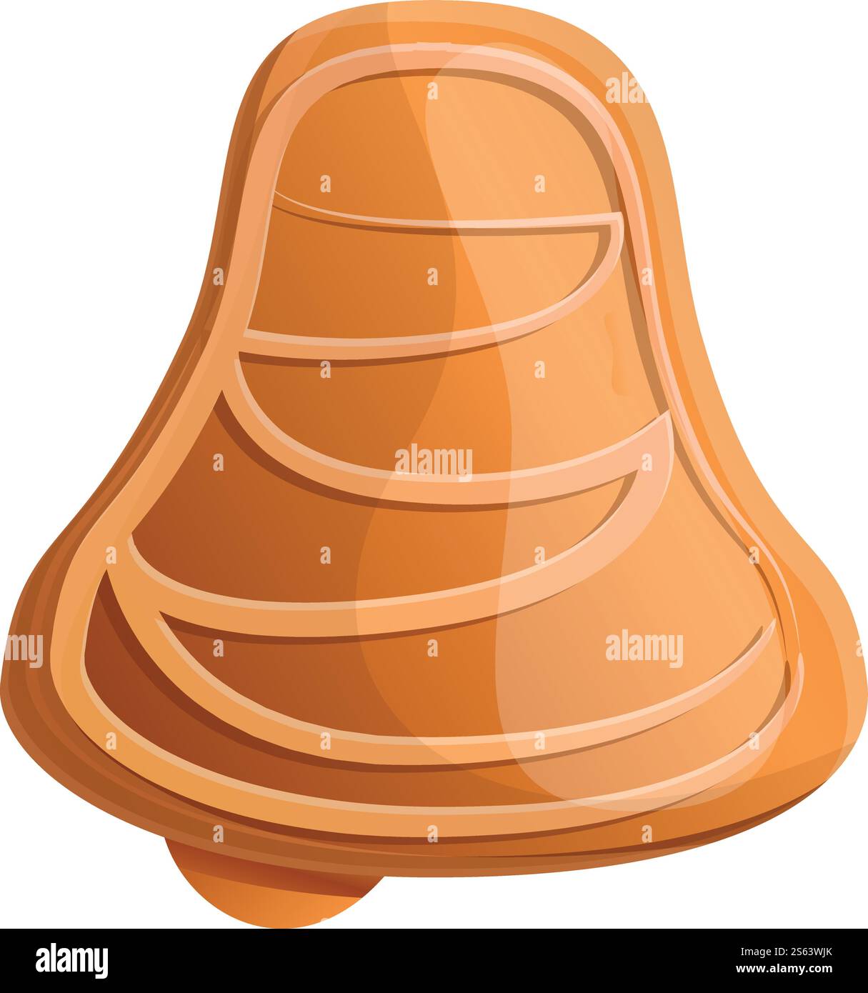 Gingerbread bell icon. Cartoon of gingerbread bell vector icon for web ...