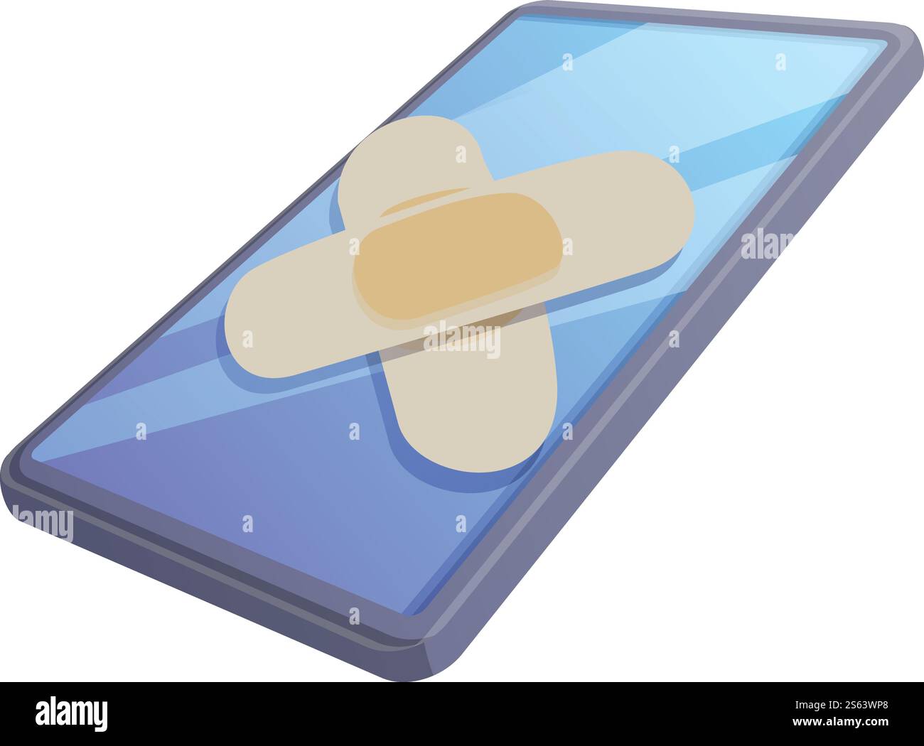Cross plaster phone icon. Cartoon of cross plaster phone vector icon ...