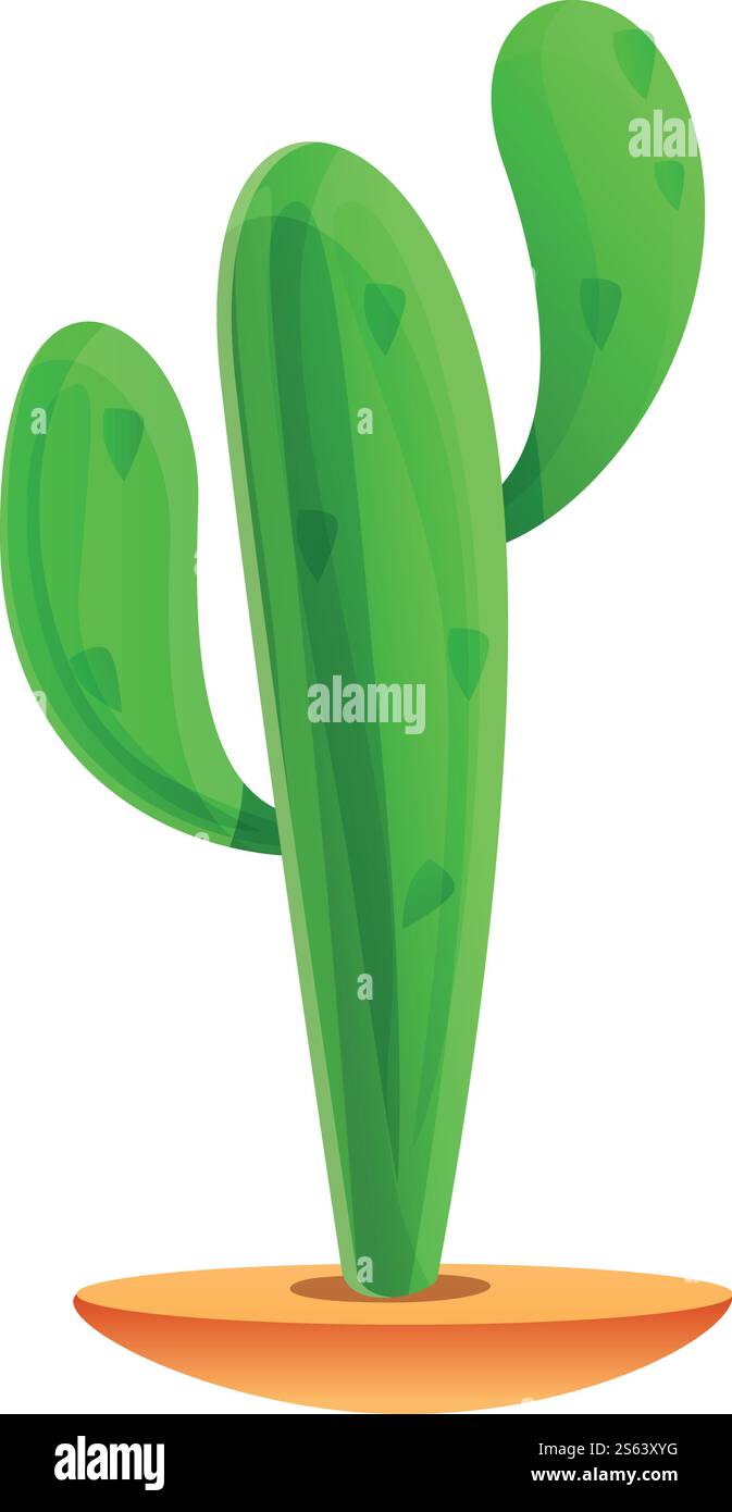 Desert cactus icon. Cartoon of desert cactus vector icon for web design ...