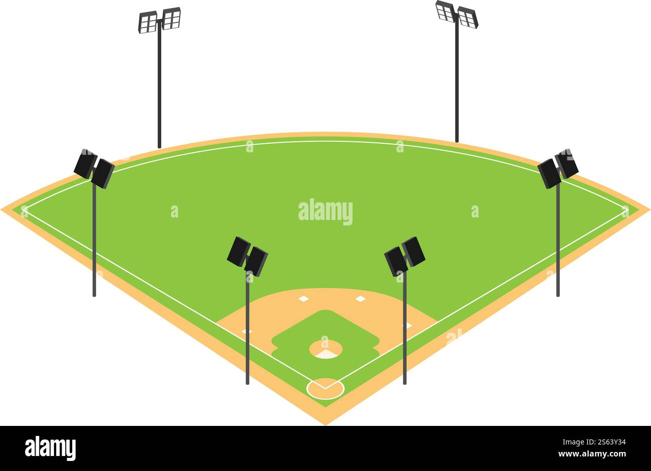 Baseball field icon. Isometric of baseball field vector icon for web ...