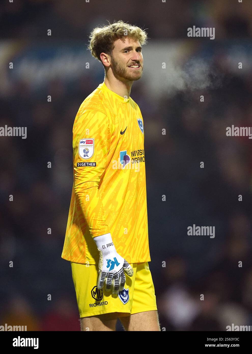 Portsmouth goalkeeper Nicolas Schmid during the Sky Bet Championship ...