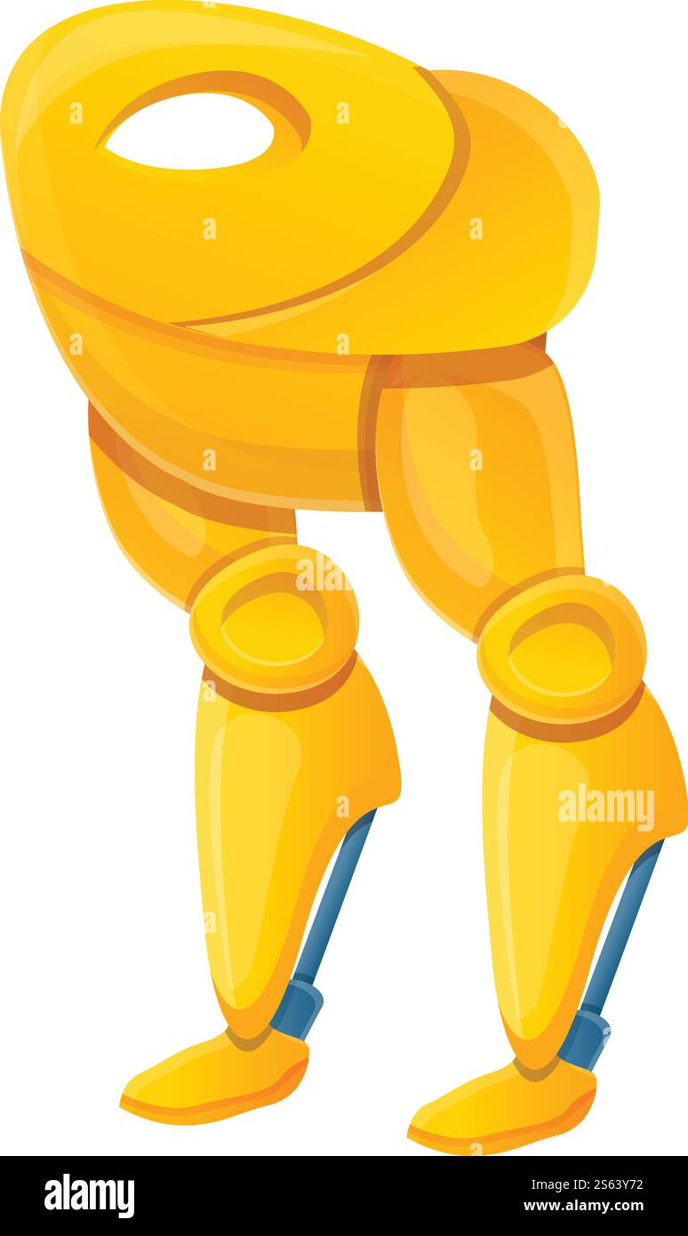 Gold robot transformer icon. Cartoon of gold robot transformer vector ...