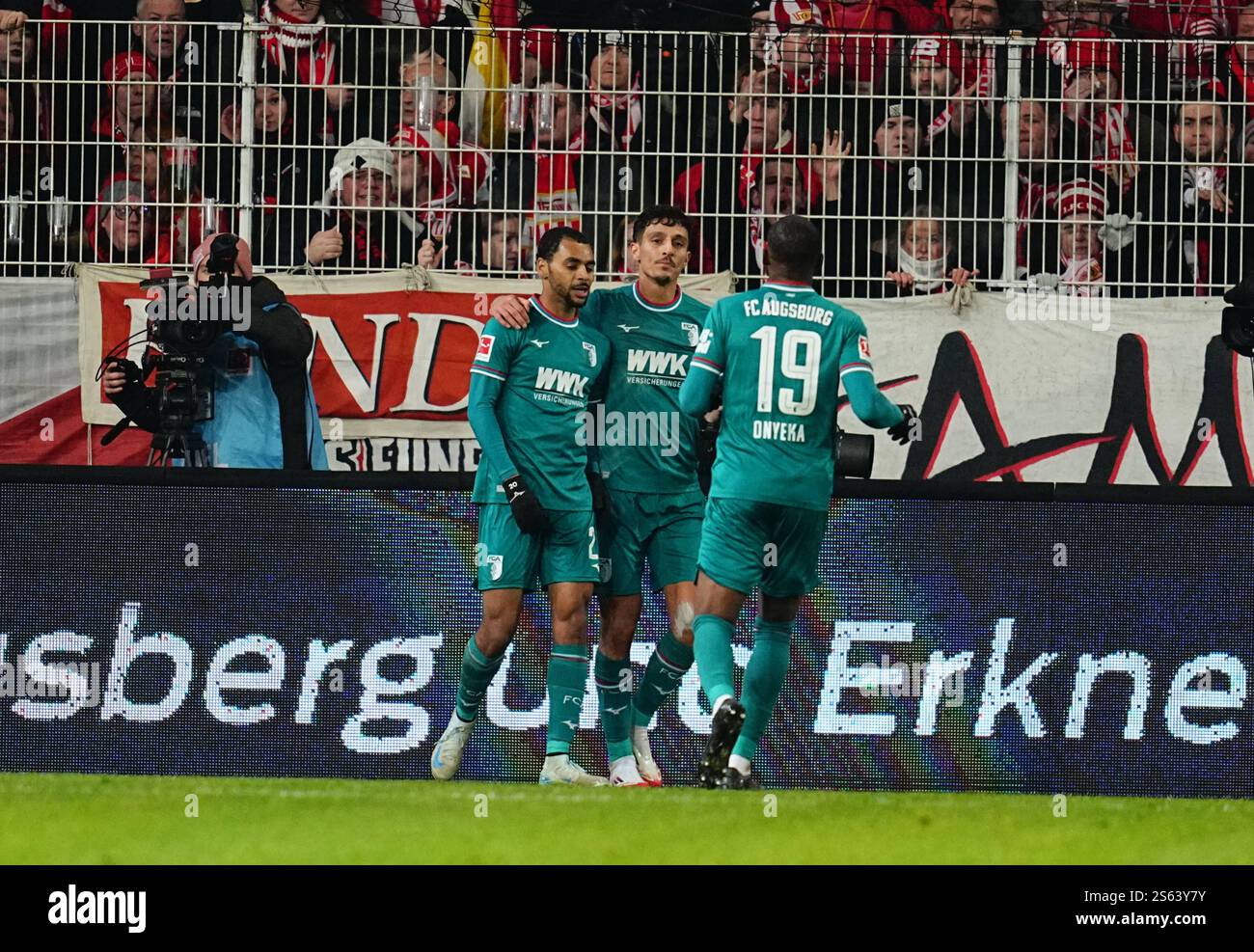 January 15 2025: Alexis Claude-Maurice of FC Augsburg celebrates the ...