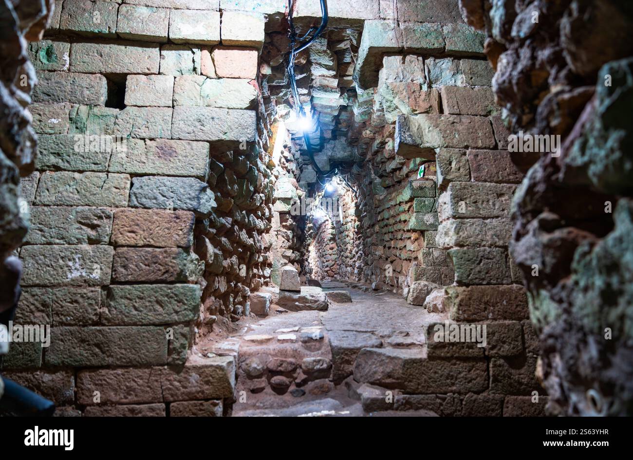 Mayan tunnel under the Acropolis at Maya Archaeological Site of Copan ...