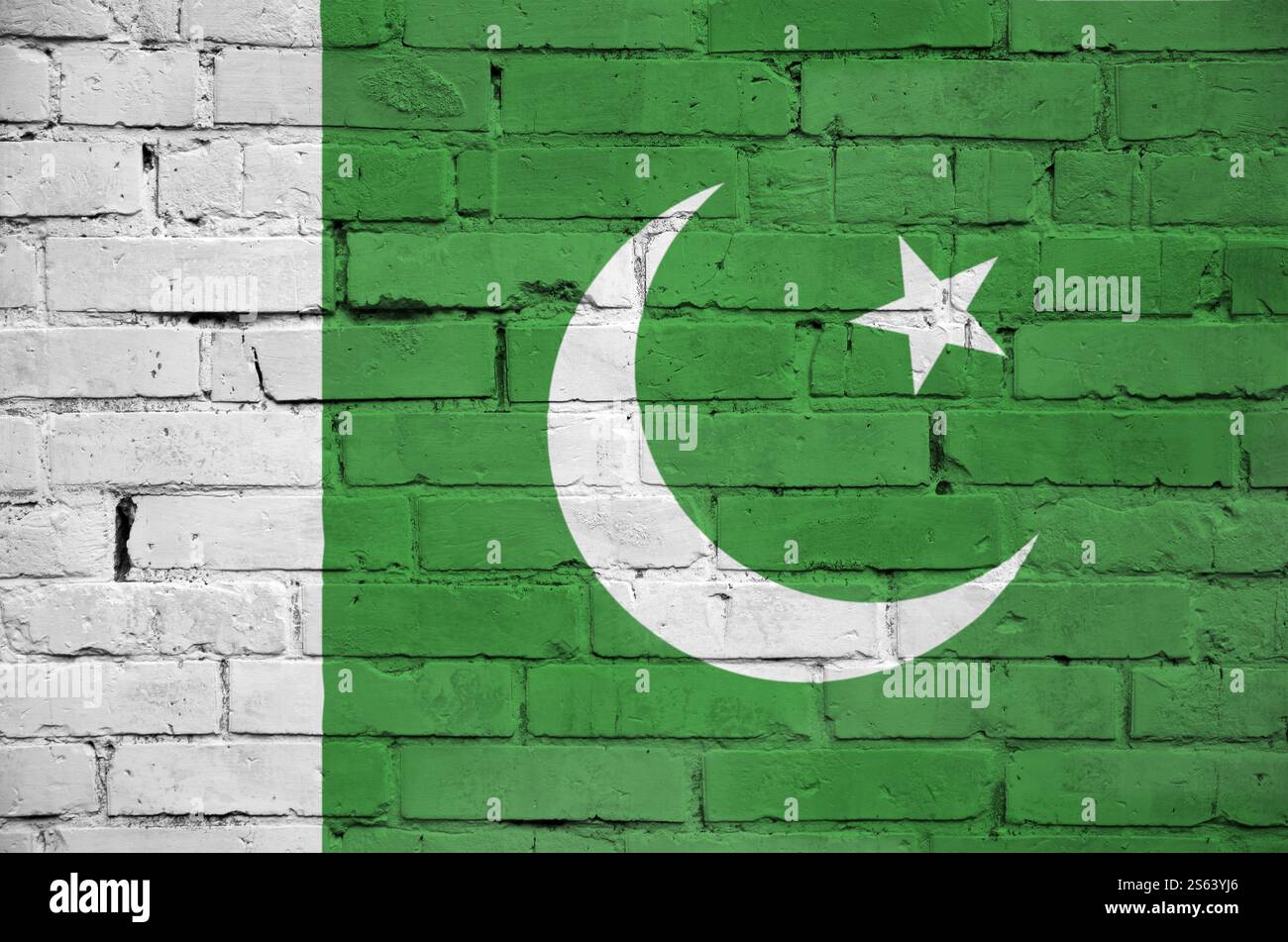 Pakistan flag is painted onto an old brick wall Stock Photo - Alamy